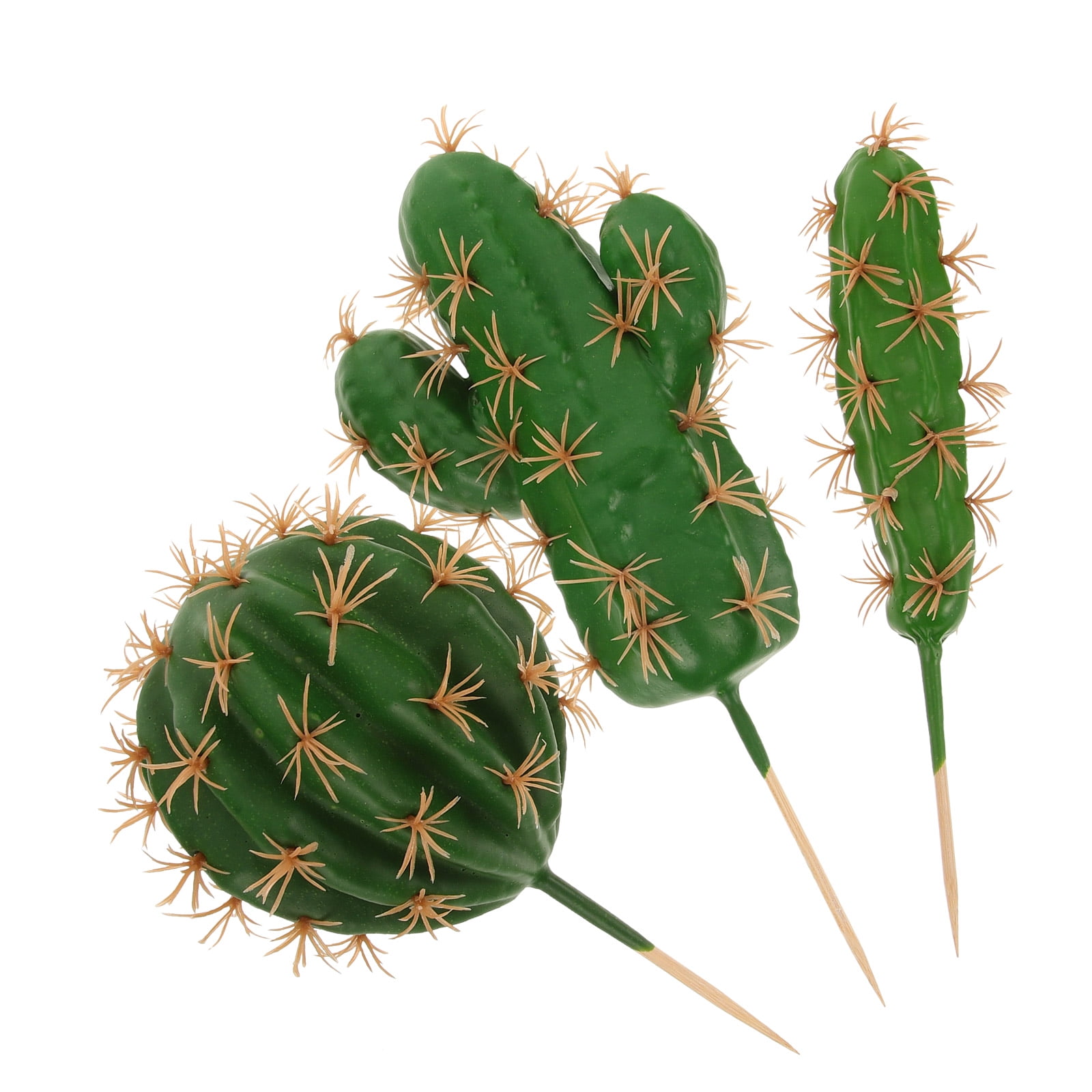 WHAMVOX 3pcs Realistic Fake Cactus Plant Ornament for Decoration Green ...