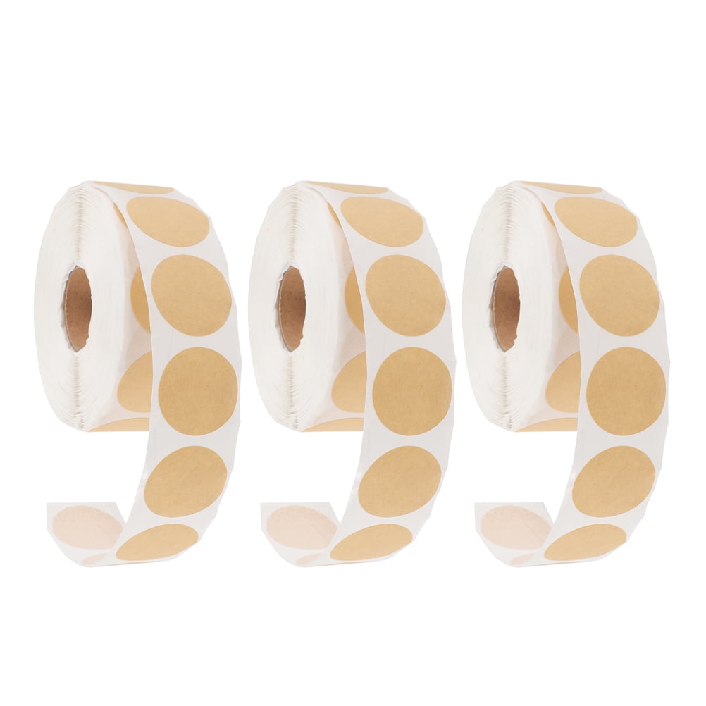 WHAMVOX 3pcs Round Brown Kraft Sticker Labels for Practice Adhesive ...