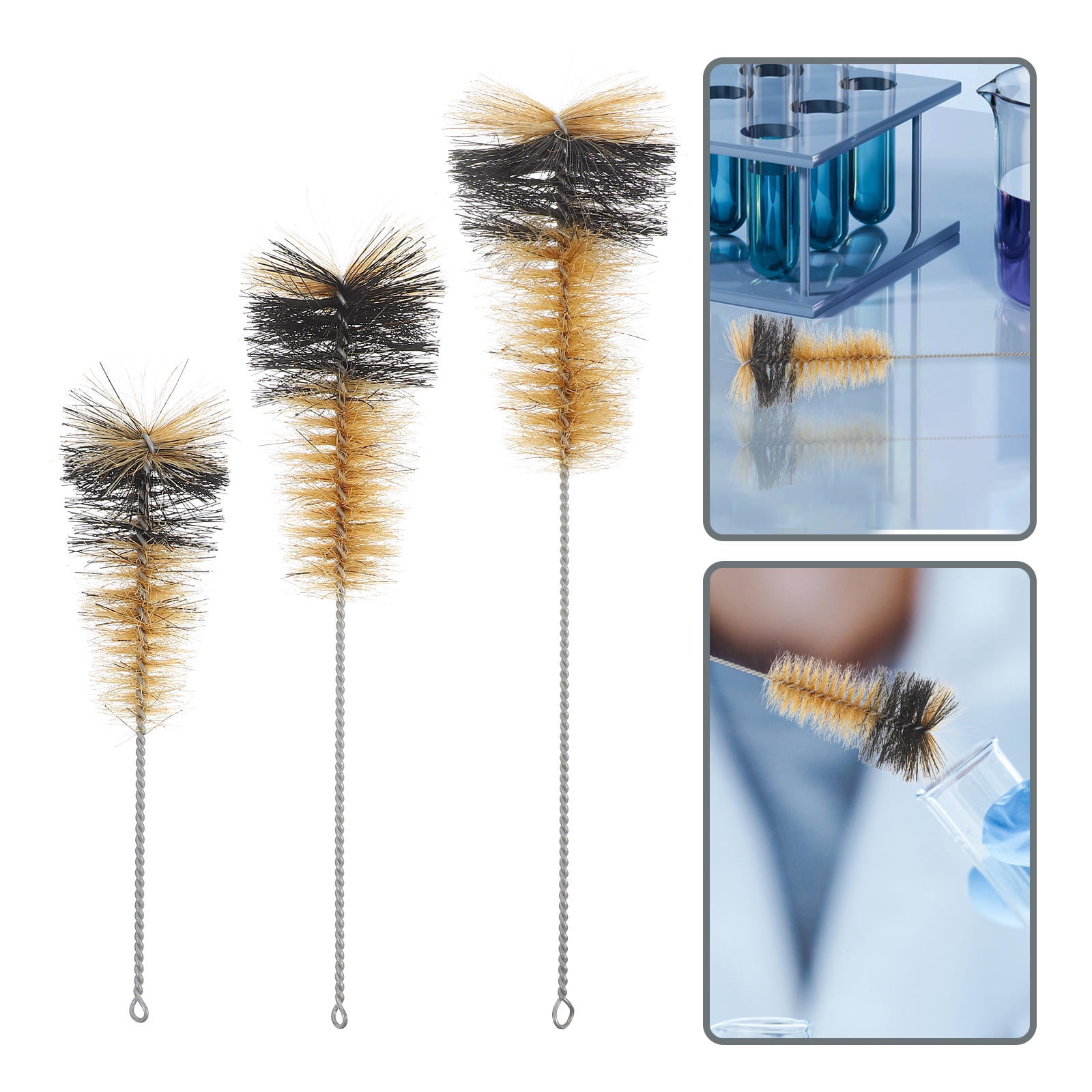 WHAMVOX 3pcs Test Tube Brush Reagent Bottle Cleaning Brush Set Lab Wash ...