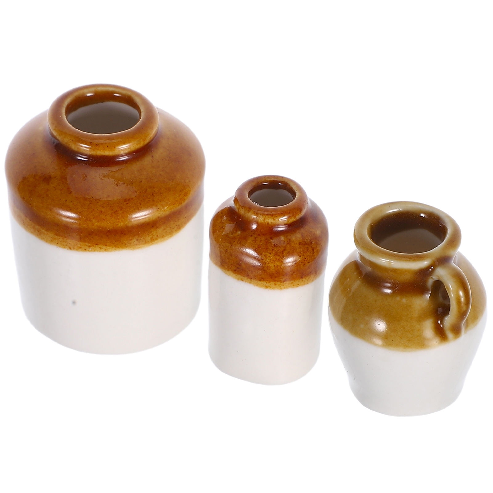 WHAMVOX 3pcs Vintage Ceramic Mini Planter Miniature Flower Pots For ...