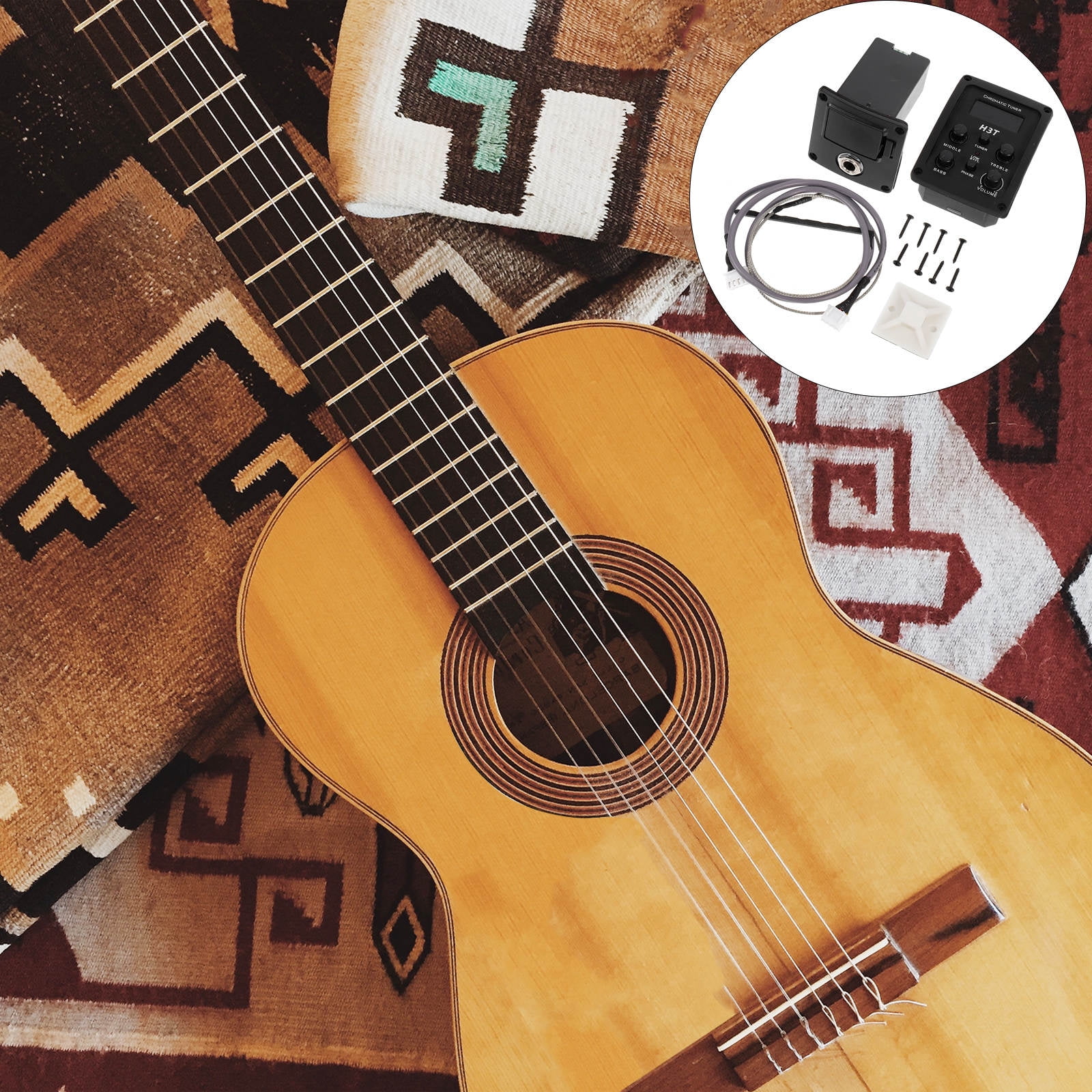 WHAMVOX 4 Band Acoustic Guitar Preamp EQ Equalizer Guitar Preamplifier ...