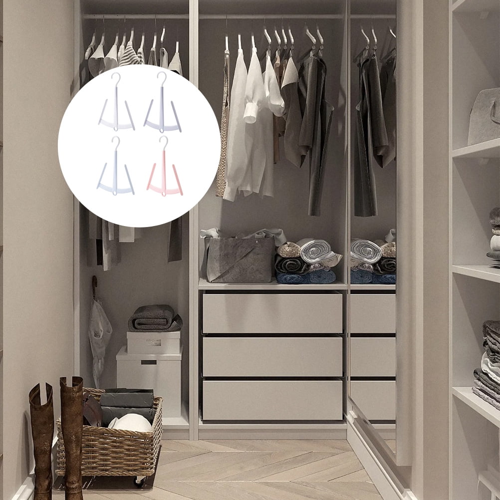 WHAMVOX 4 PCS Double Hook Shoes Rack Plastic Hanger Simple Drying Baby ...