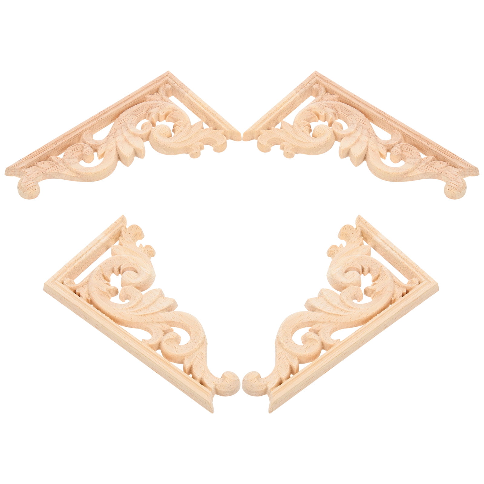 WHAMVOX 4 PCS Solid Wood Decals for Bed Door Cabinet Wardrobe Furniture ...