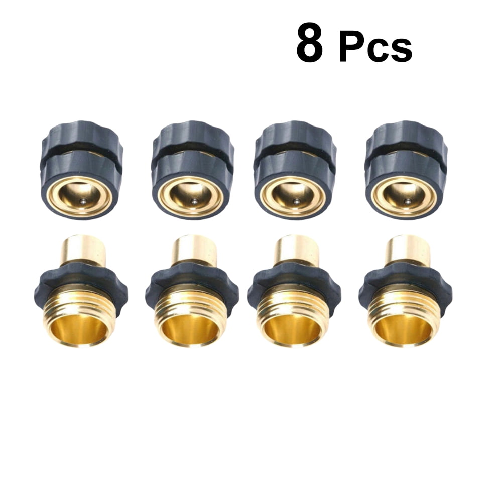 WHAMVOX 4 Pairs Brass Hose Fittings Standard Garden Hose Connection ...