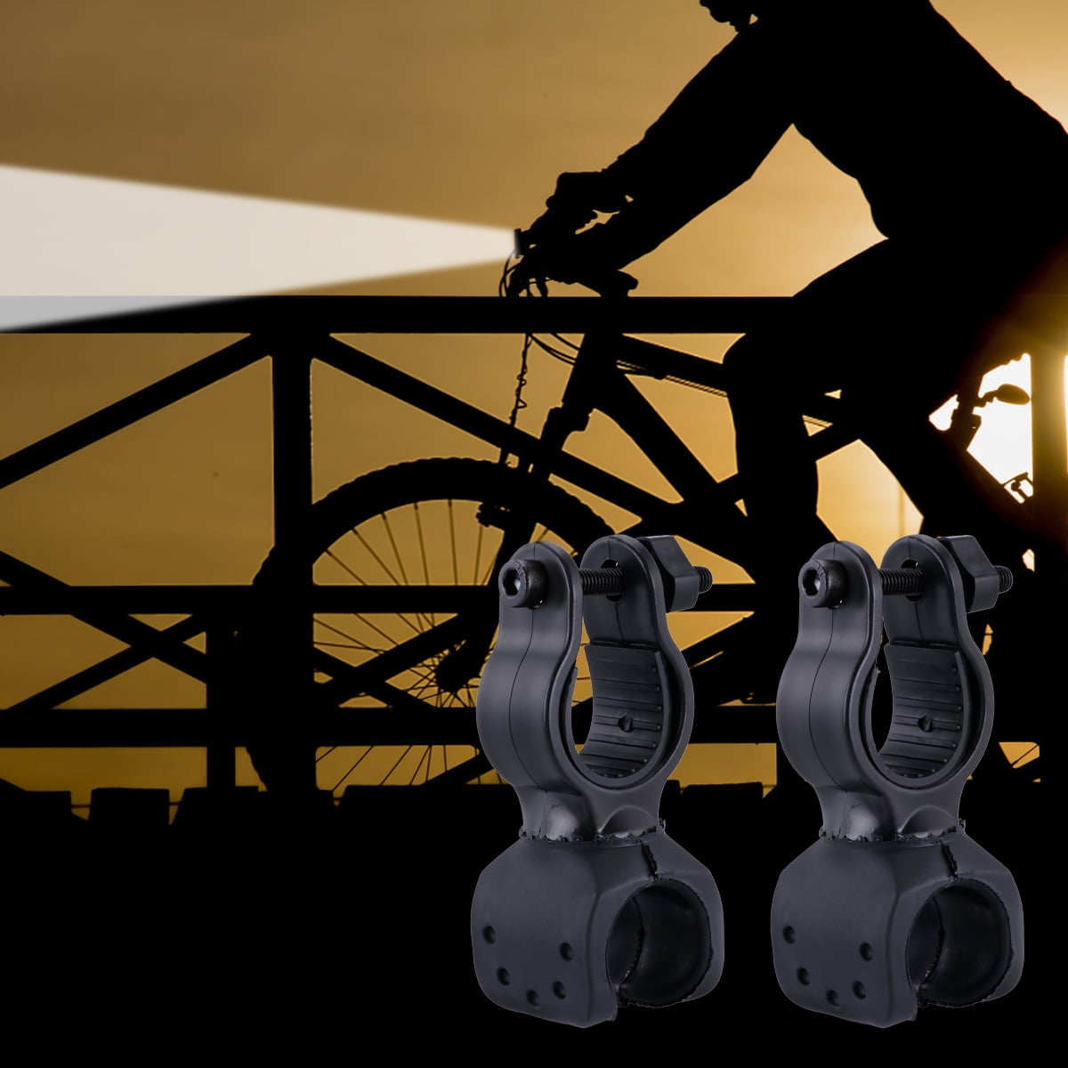 WHAMVOX 4 Pcs Bike Torch Holder Hand Flashlight Handlebar Mount Black ...