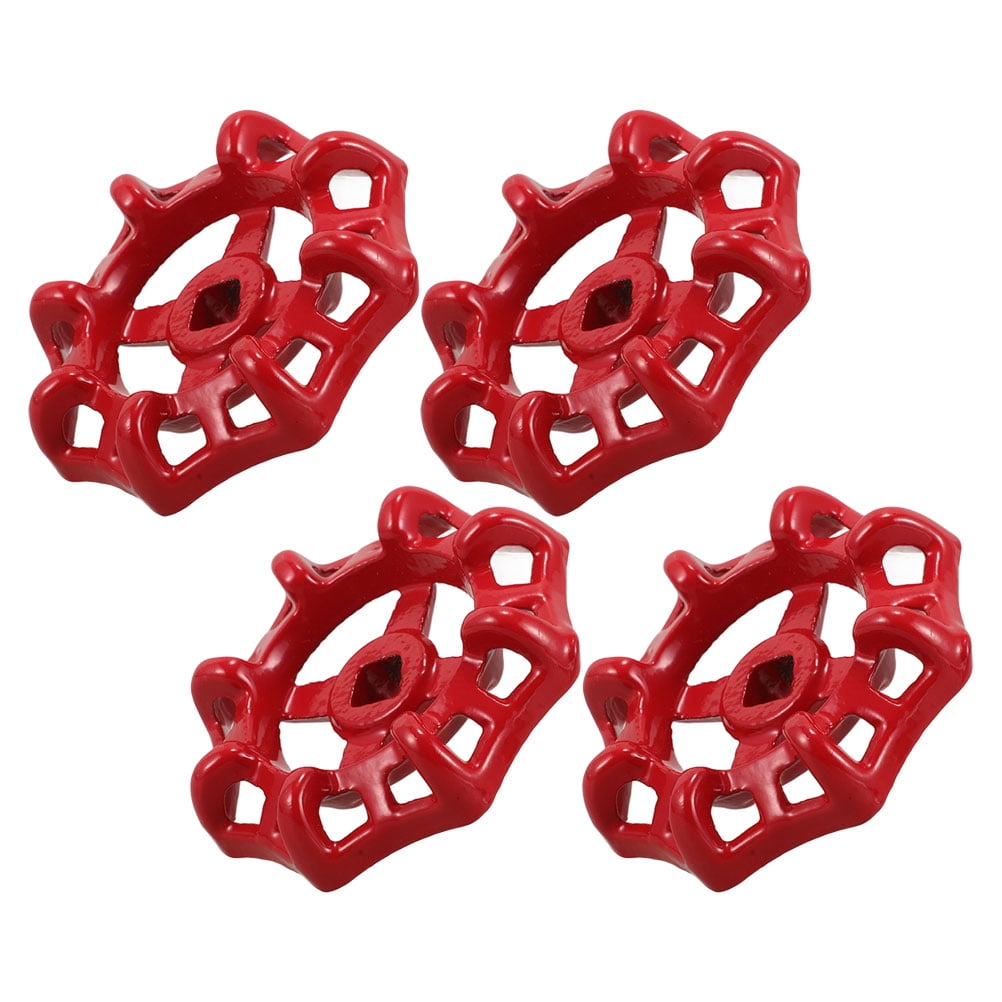 WHAMVOX 4 Pcs Cast Iron Handwheel Valve Handle Replacement Baby Red ...