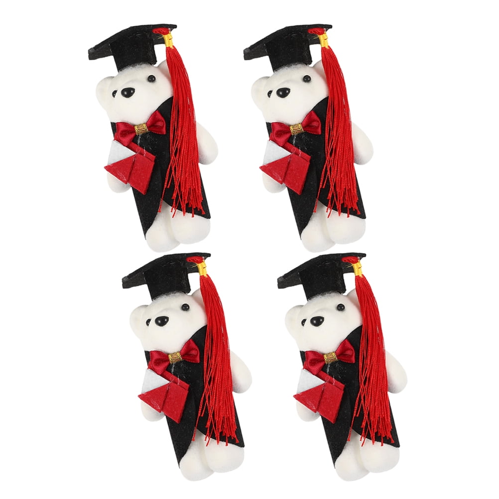WHAMVOX 4 Pcs Cute Graduation Bear Plush Graduation Party Decorations ...