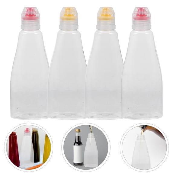 WHAMVOX 4 Pcs Dispensing Honey Bottle Portable Bottles Personal Use ...