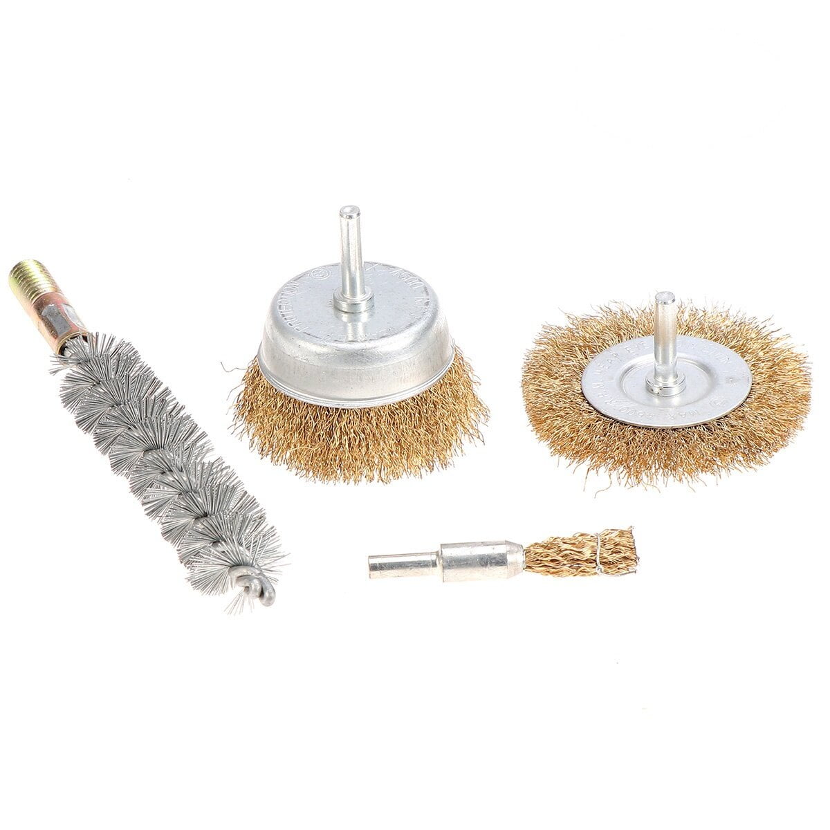 WHAMVOX 4 Pcs Drill Grinding Brush with Handle Wire Wheel Set - Walmart.com
