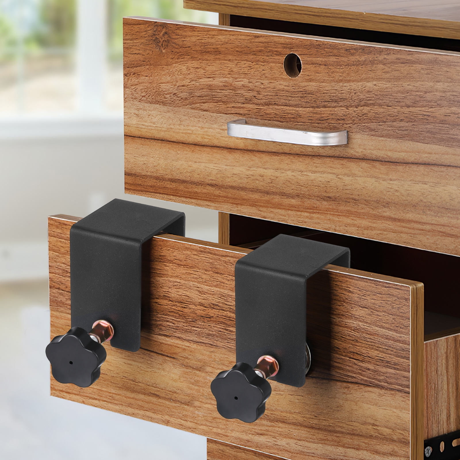 WHAMVOX 4 Pcs Fixed Clip Holder Heavy Woodworking Clamps Drawer Black ...