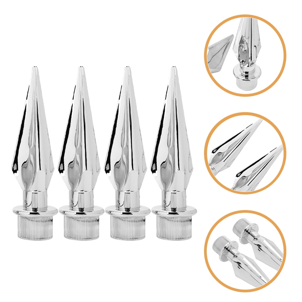 WHAMVOX 4 Pcs Flag Pole Stand Head Outdoor Flagpole Decoration Silver ...