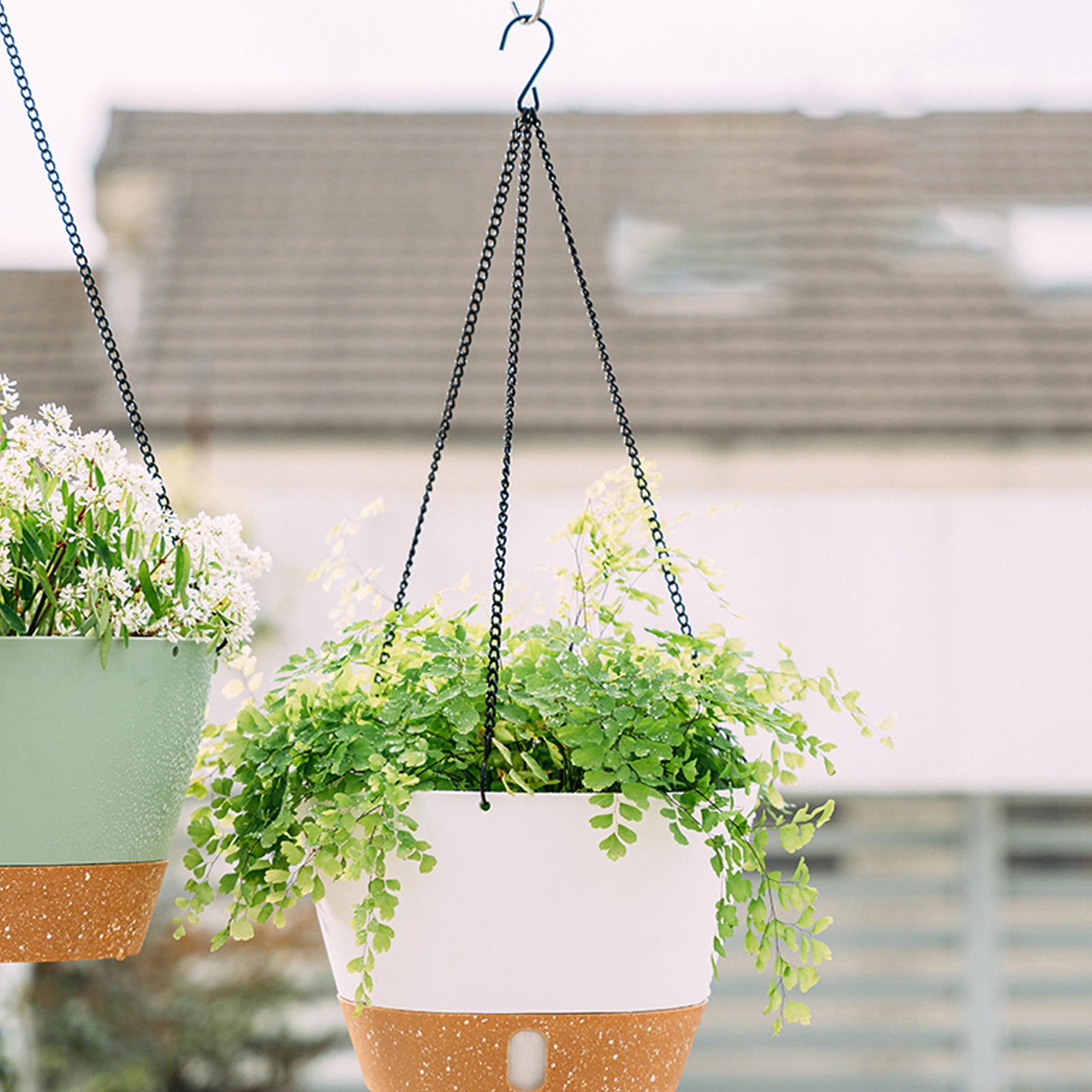 WHAMVOX 4 Pcs Flowerpot Hanging Chains Plant Hangers Outdoor Practical ...