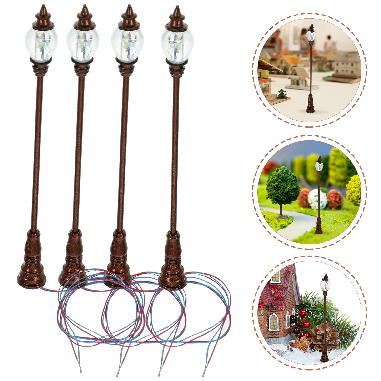 WHAMVOX 4 Pcs Garden Lamp Street Light Model 8.70X0.80X0.80CM Brown ...