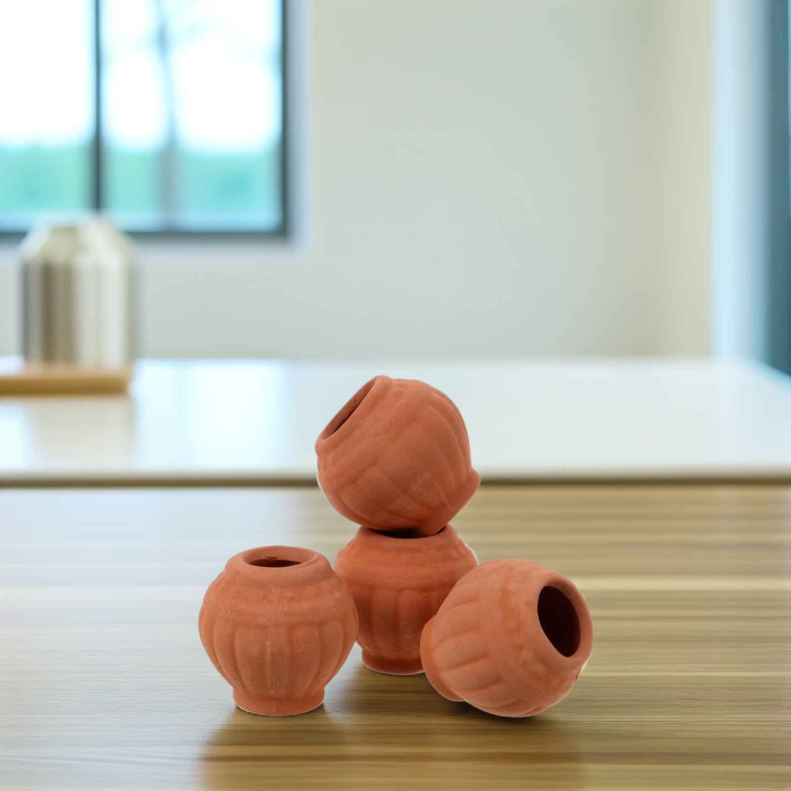 WHAMVOX 4 Pcs Garden Pot Mini Terracotta Basin 3.00X3.00X2.90CM ...