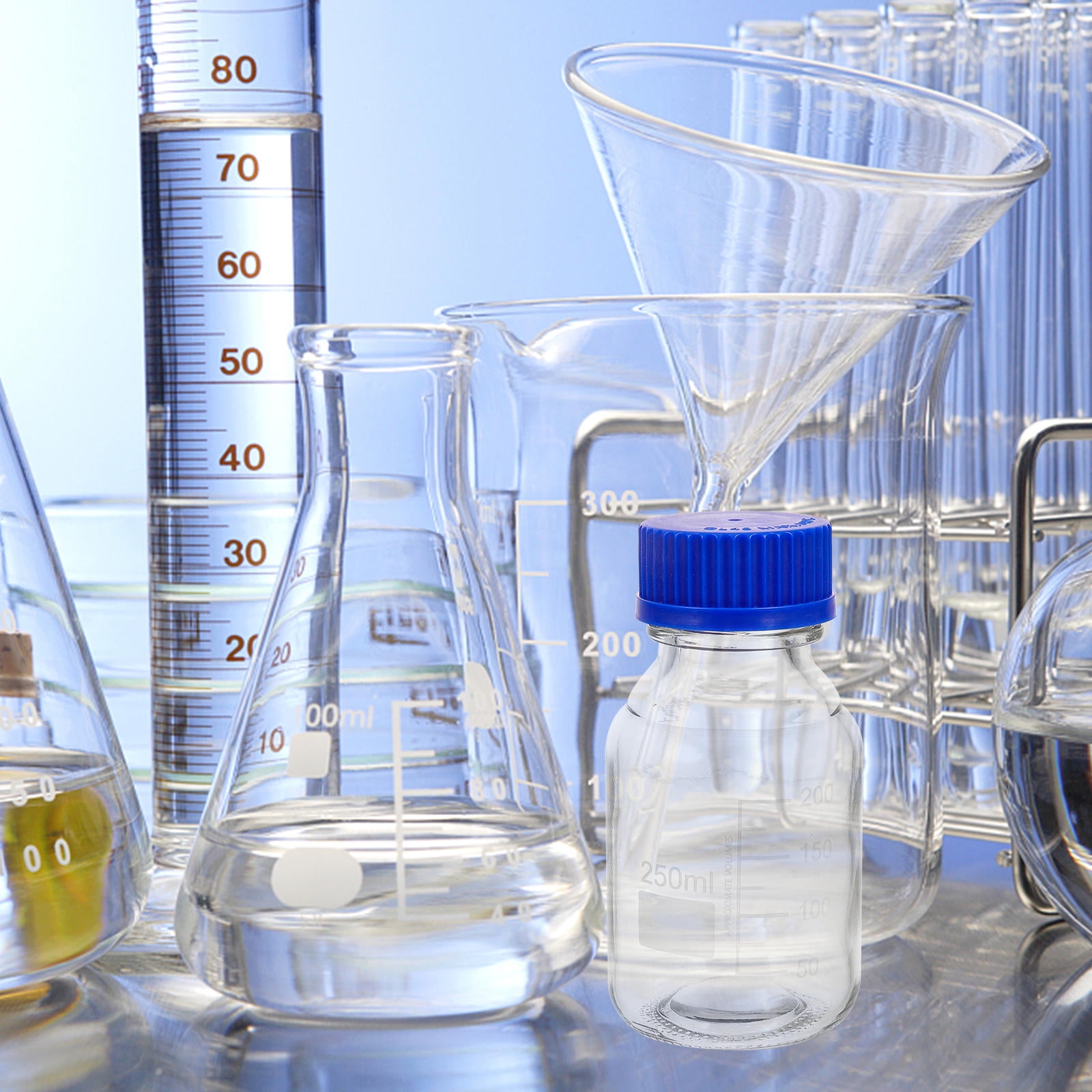 WHAMVOX 4 Pcs Graduated Reagent Bottle Wide Mouth Bottles Lab Medicine ...