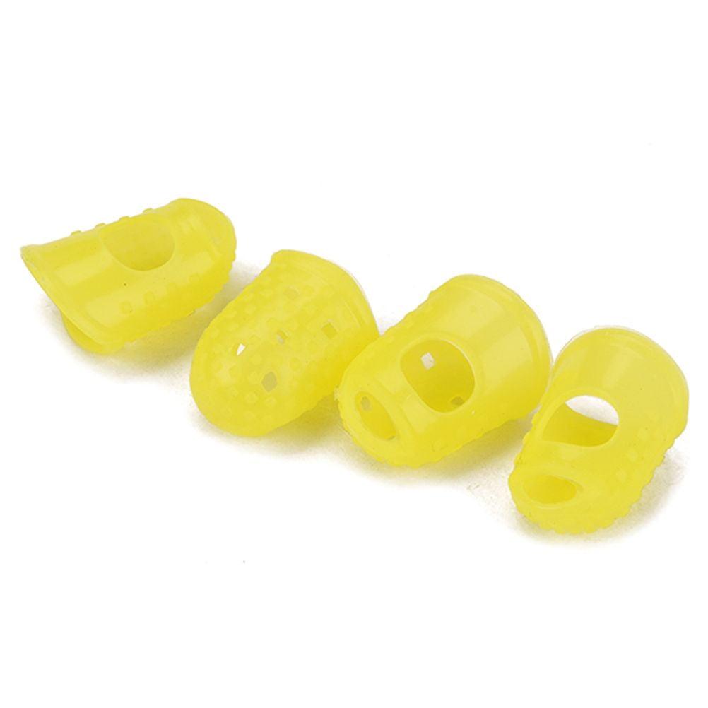WHAMVOX 4 Pcs Guitar Finger Guards Silicone Thumb Office Child Yellow ...