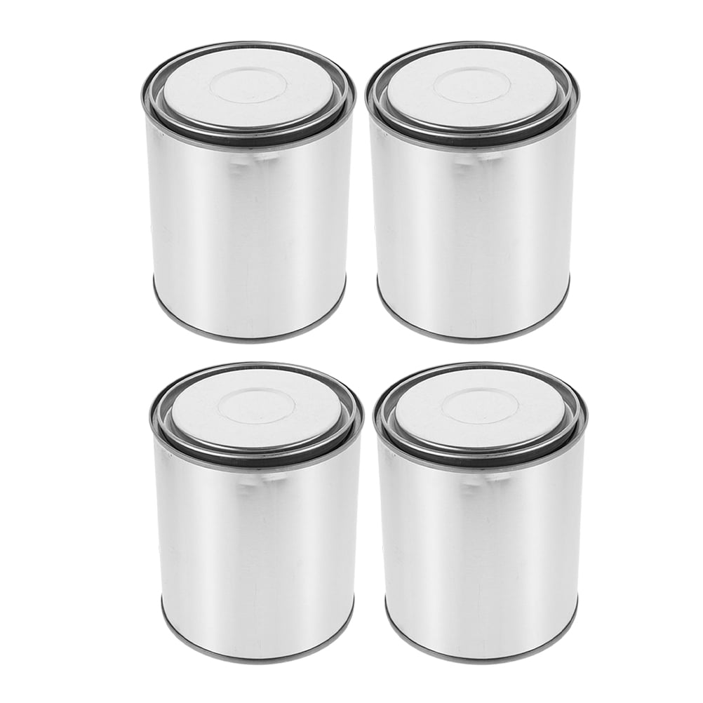 WHAMVOX 4 Pcs Handheld Pigment Container Metal Paint Cans with Lids Silver - Walmart.com
