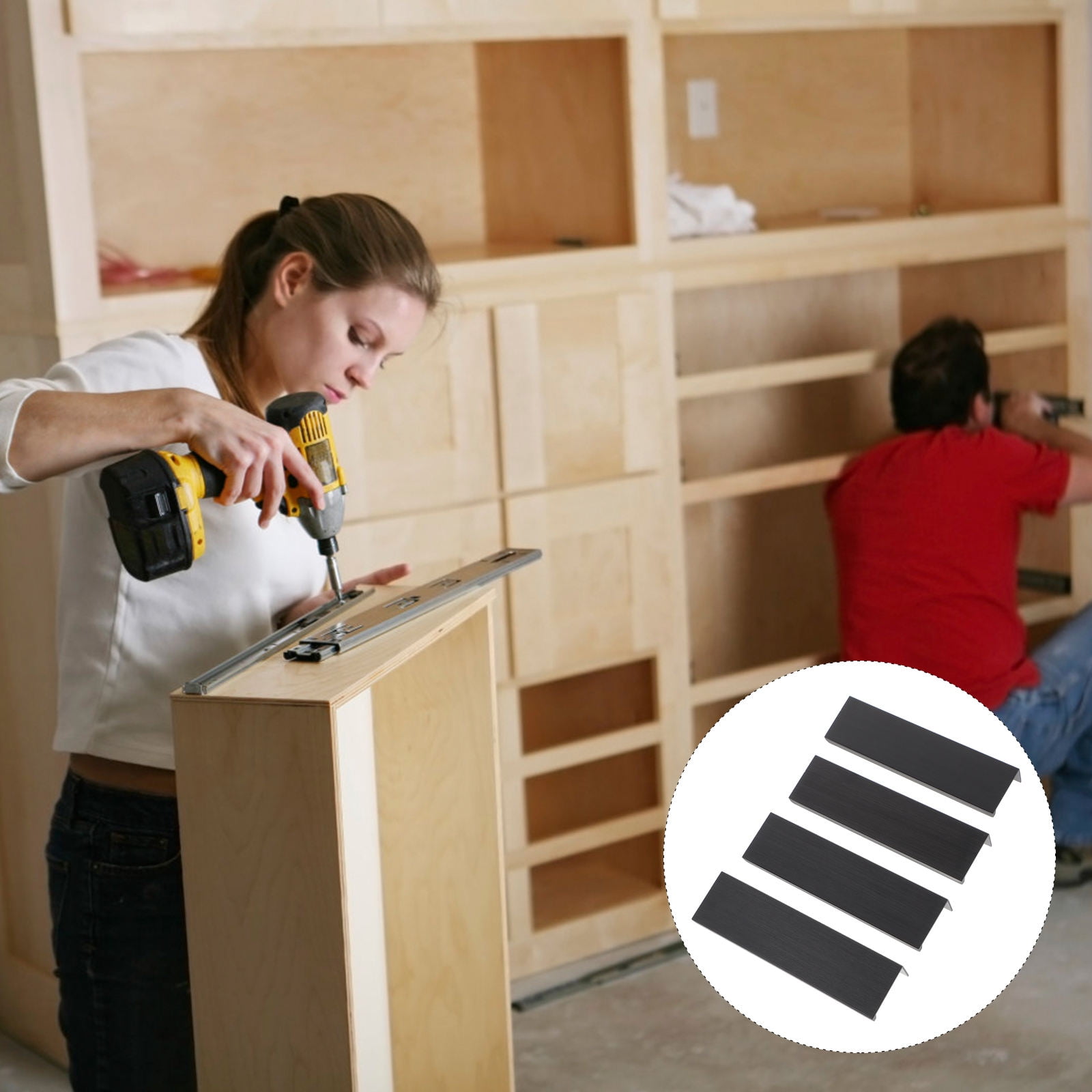 WHAMVOX 4 Pcs Handle Drawer Finger Edge Pull Handles Kitchen Cabinet ...