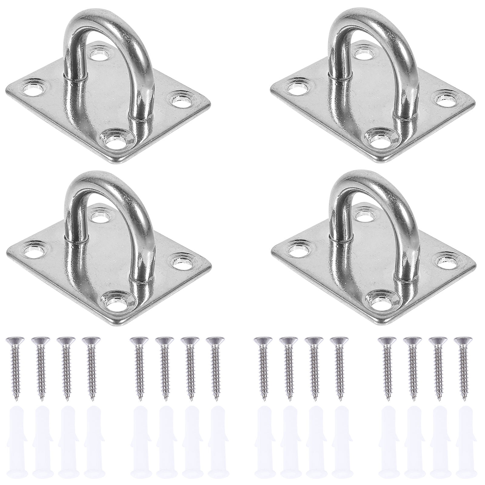 WHAMVOX 4 Pcs Heavy Duty Ceiling Hooks Stainless Steel Rings Kit Fan ...