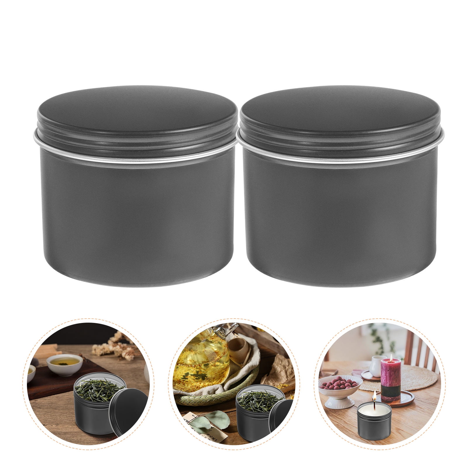 WHAMVOX 4 Pcs Jar Tins for Candles Storage Aluminum Box DIY - Walmart.com