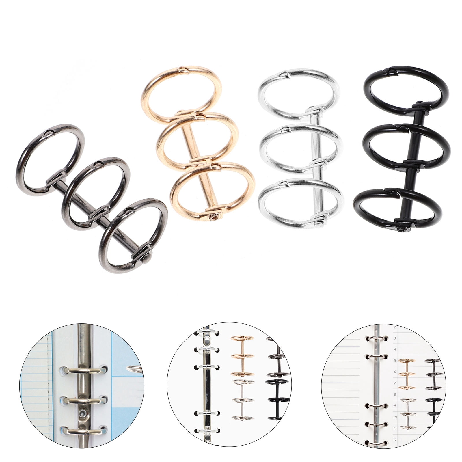 WHAMVOX 4 Pcs Leaf Binders 连环扣 Home Use Binder Rings Seaside Baby 4.2X2 ...