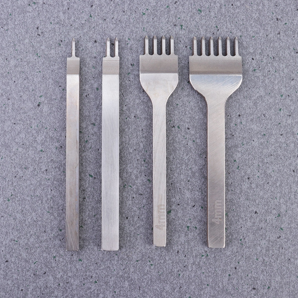 WHAMVOX 4 Pcs Leather Hole Punch Lacing Stitching Tool Craft Silver ...