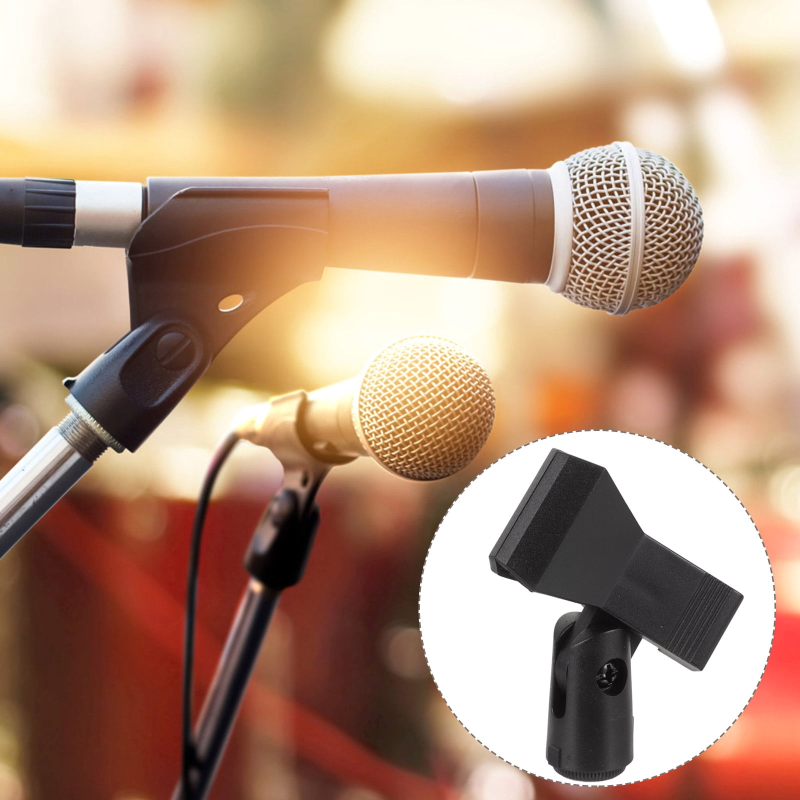 WHAMVOX 4 Pcs Microphone Clip Mounted Vocal Microphones Black - Walmart.com