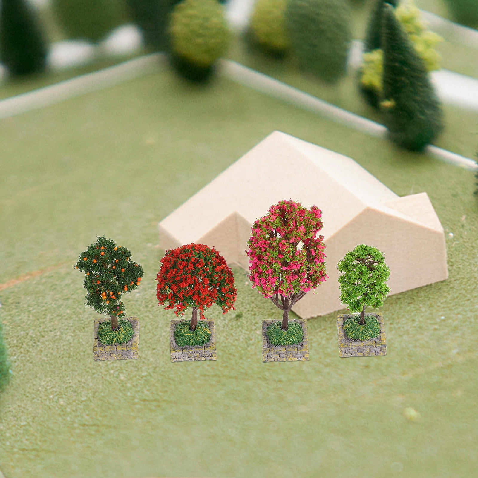 WHAMVOX 4 Pcs Miniature Tree Model Trees for Diorama Doll House ...