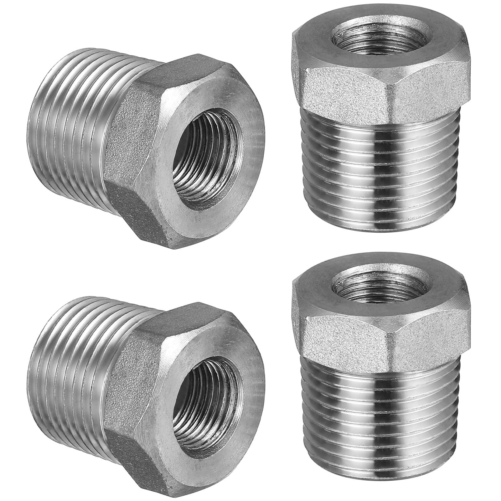 WHAMVOX 4 Pcs Pipe Thread Adapters Stainless Steel Hose Fittings Faucet ...