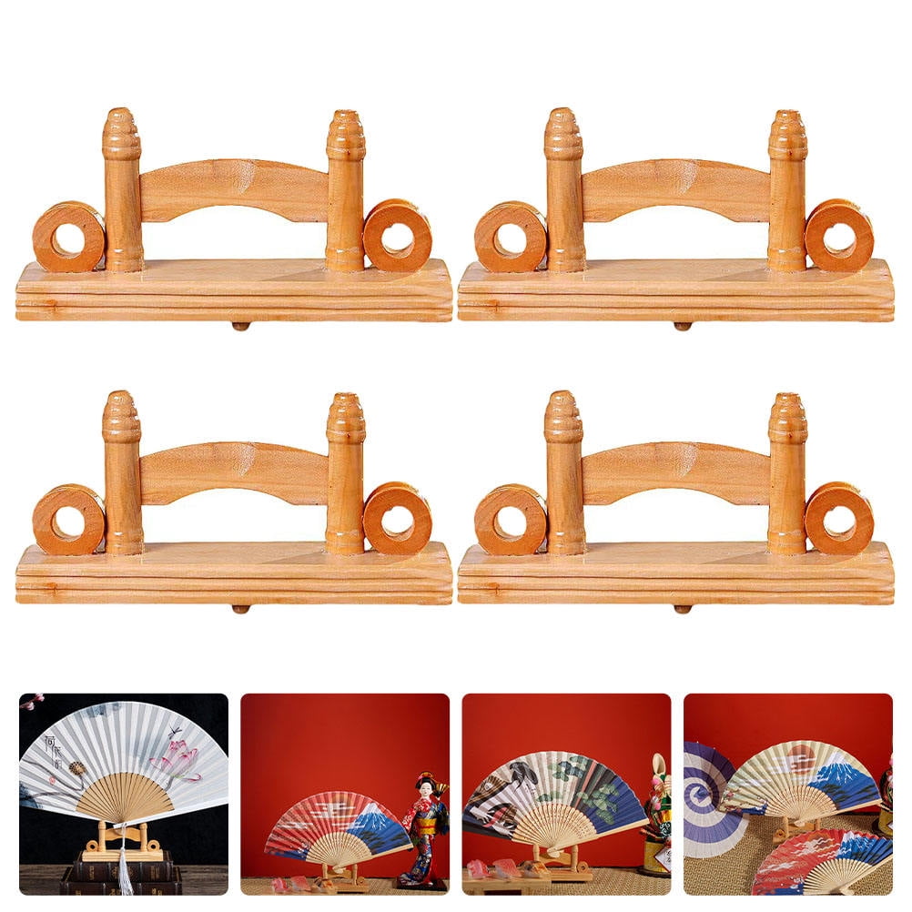 WHAMVOX 4 Pcs Portable Small Hand Fan Foldable Attractive Holders Set ...