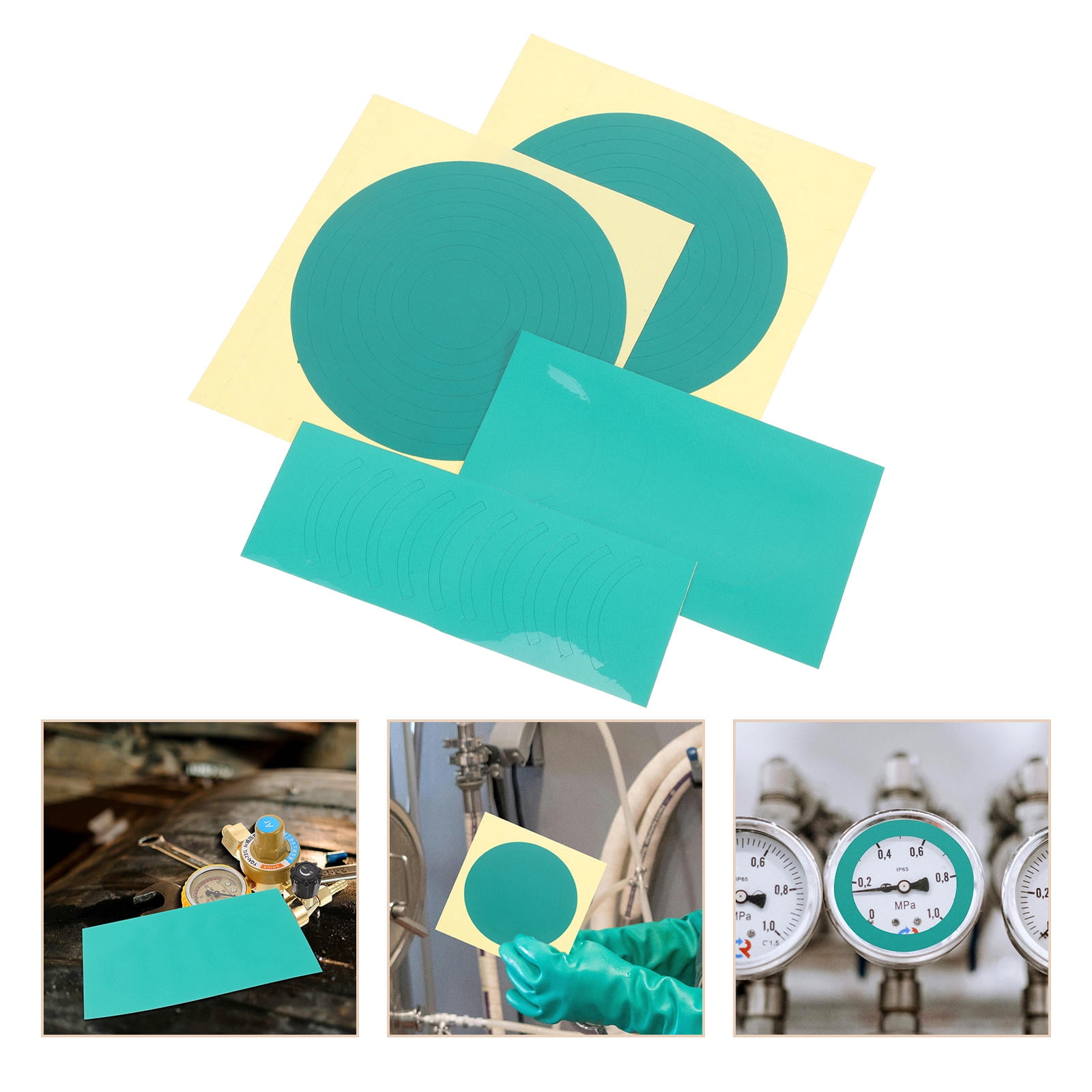 WHAMVOX 4 Pcs Pressure Gauge Sticker Labels Indicator Decals Green ...
