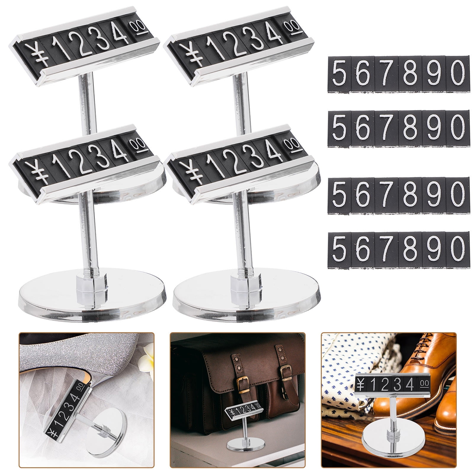 WHAMVOX 4 Pcs Price Tags Stand Multi-function Sign Holder Label Display ...