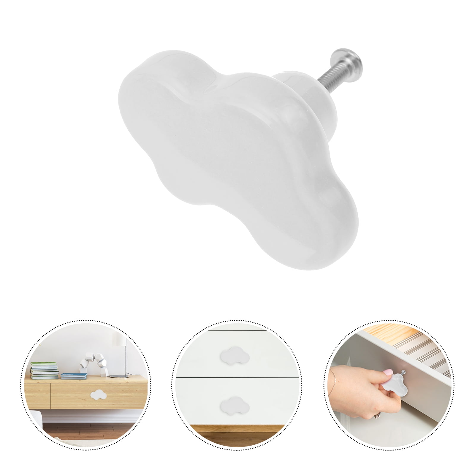 WHAMVOX 4 Pcs Pulls Ceramic Cloud Handle Cabinet Handles Child ...