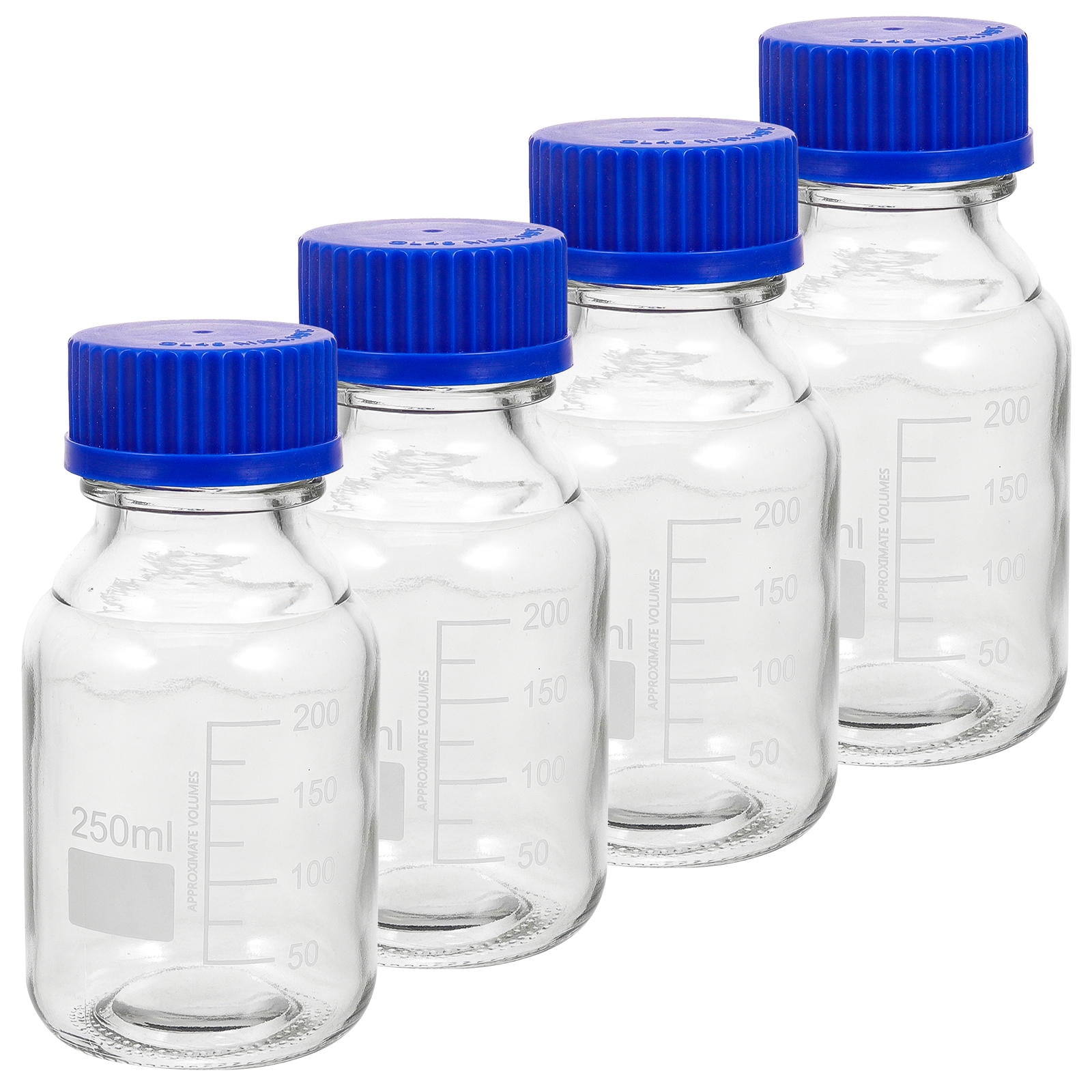 WHAMVOX 4 Pcs Reagent Storage Bottle Containers with Blue Cap Chemical ...