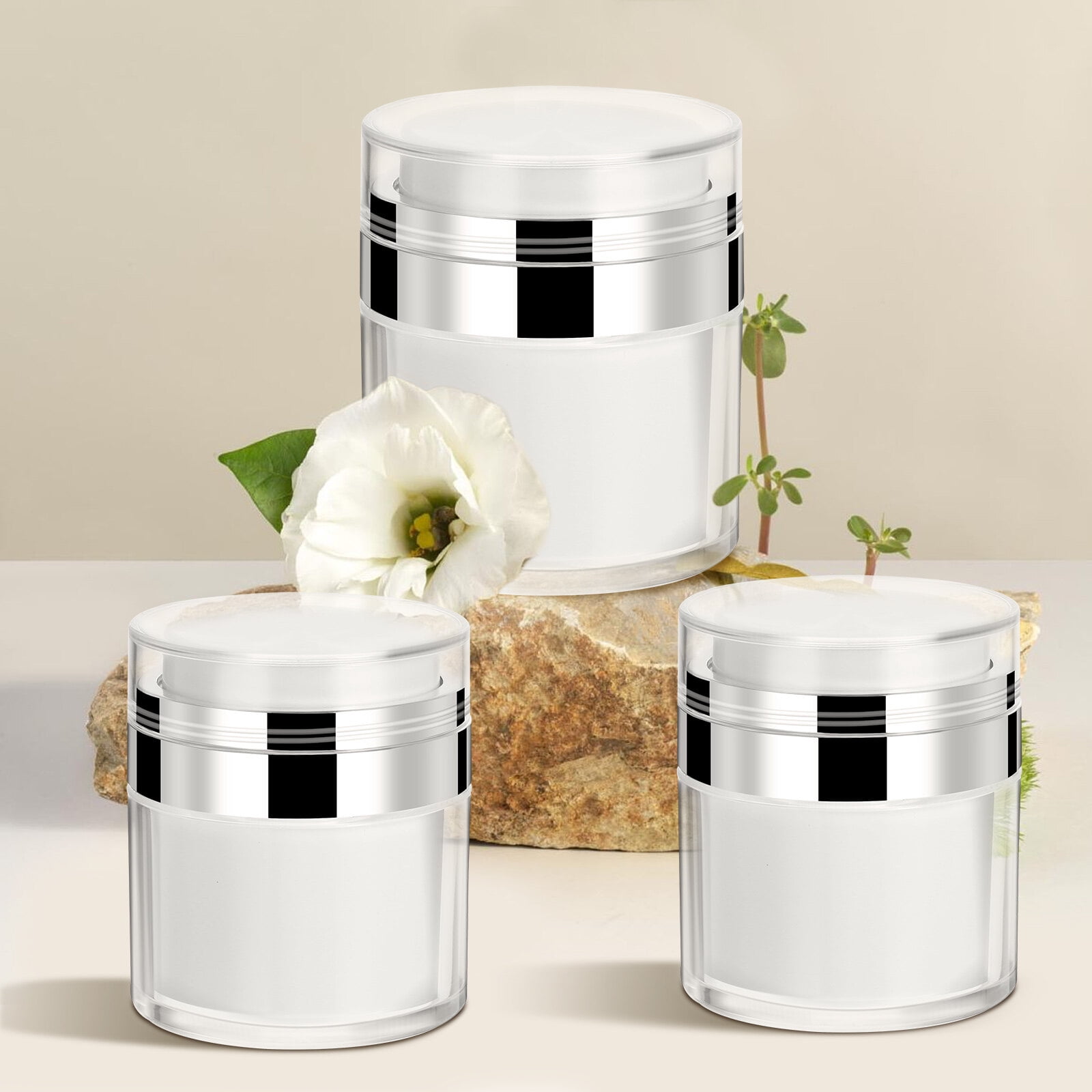 WHAMVOX 4 Pcs Sample Pots Reusable Pump Bottles Lotion Containers ...