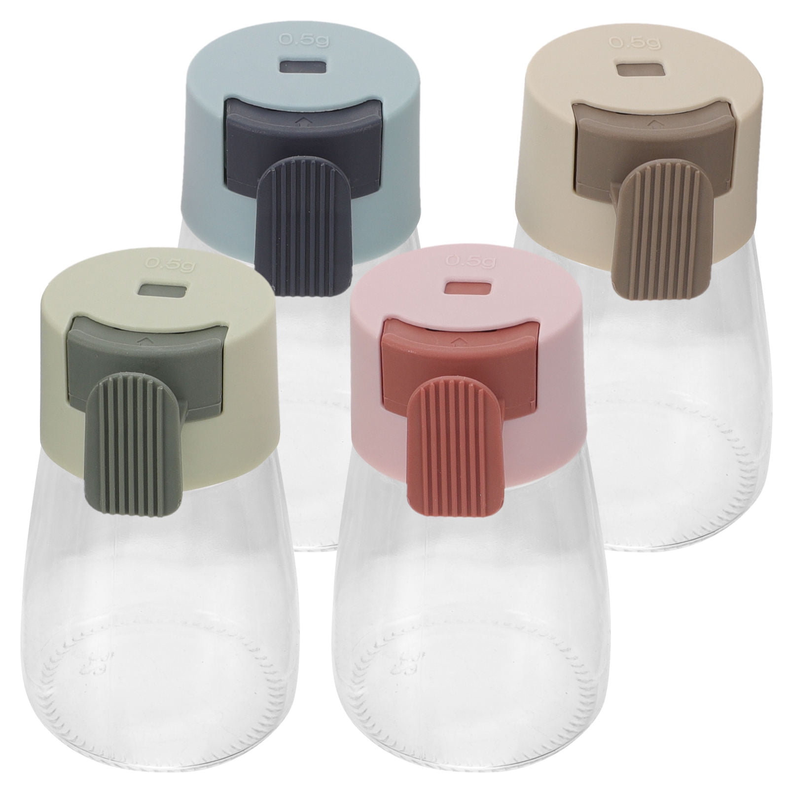 SEWCHICS Salt Containers For Countertop Glass Spice Containers 4Pcs ...
