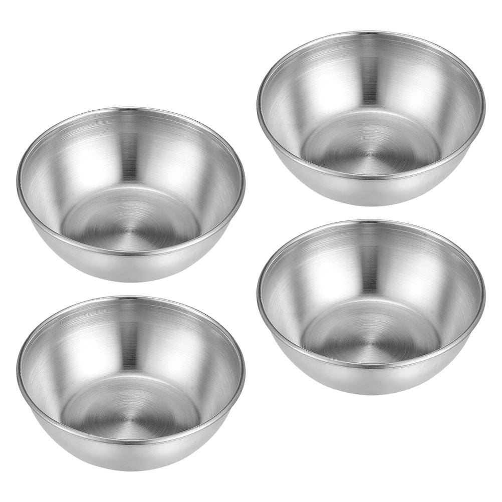 WHAMVOX 4 Pcs Small Stainless Steel Bowl Bowls for Dips Serving Silver ...