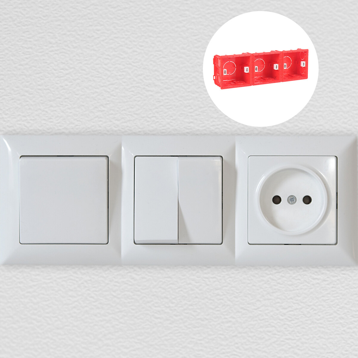 WHAMVOX 4 Pcs Socket Back Box Recessed Case Electrical Outlet Cover Red ...