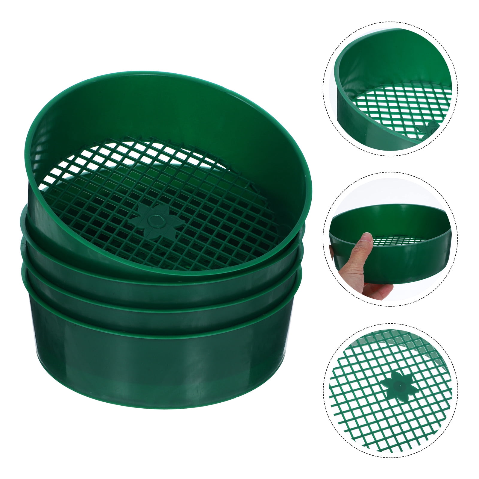 WHAMVOX 4 Pcs Soil Screening Tool Gardening Sifter Shovel Plants Green ...
