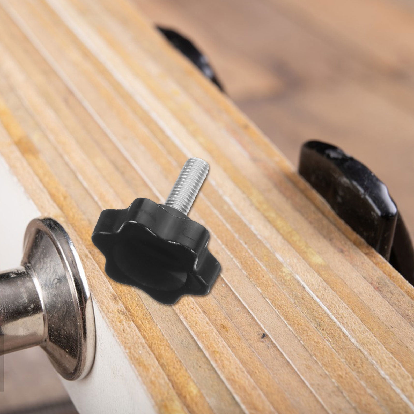 WHAMVOX 4 Pcs Star Shaped Hand Screw Plastic Round Head Screws Black ...