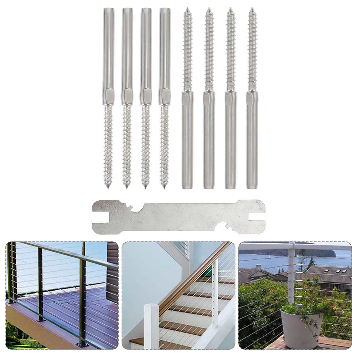 WHAMVOX 4 Pcs Steel Wire Rope Connector High Tensile Strength Cable ...