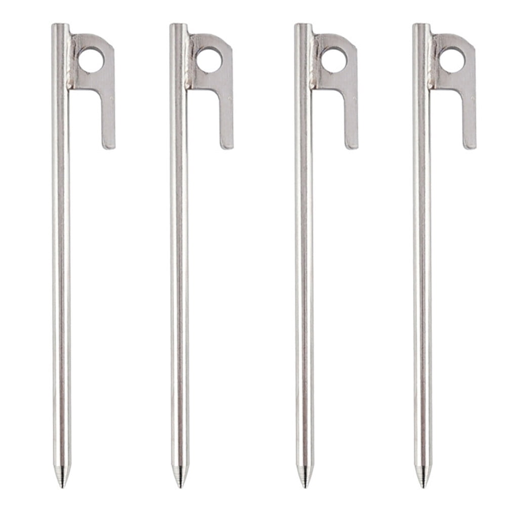 WHAMVOX 4 Pcs Tent Poles for Tarp Steel Stainless Ground Nail Solid ...