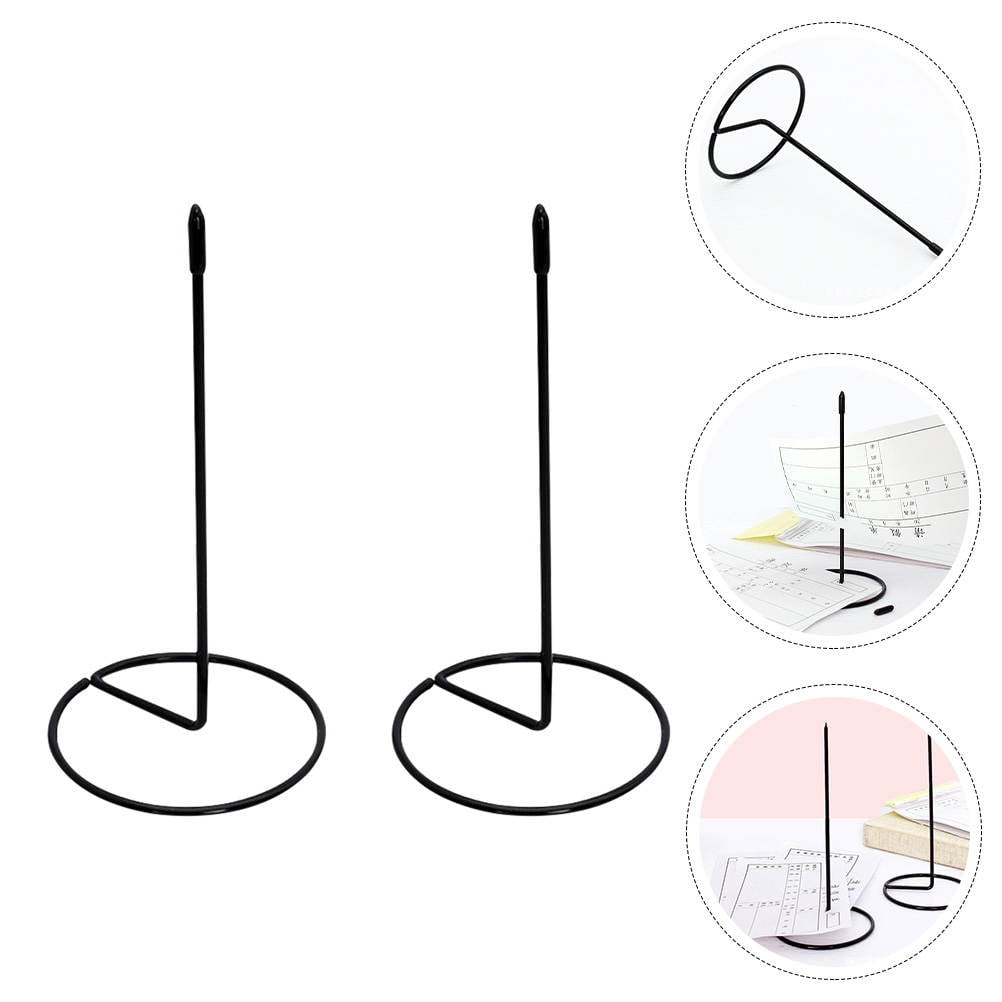 WHAMVOX 4-Pack Black Desk Receipt Holder Ticket Stabber Office Spike ...