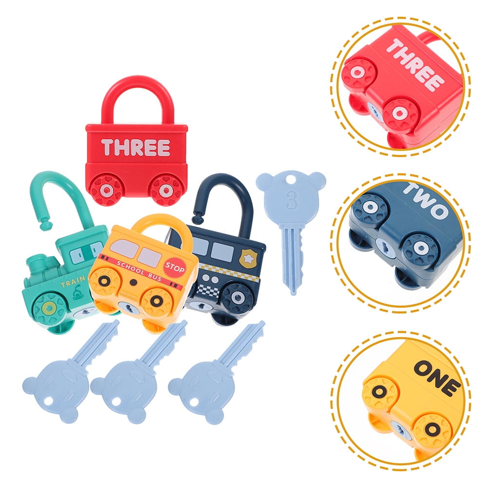 WHAMVOX 4 Set Matching Learning Locks Toys Kids Car Keys Toy Toddler ...