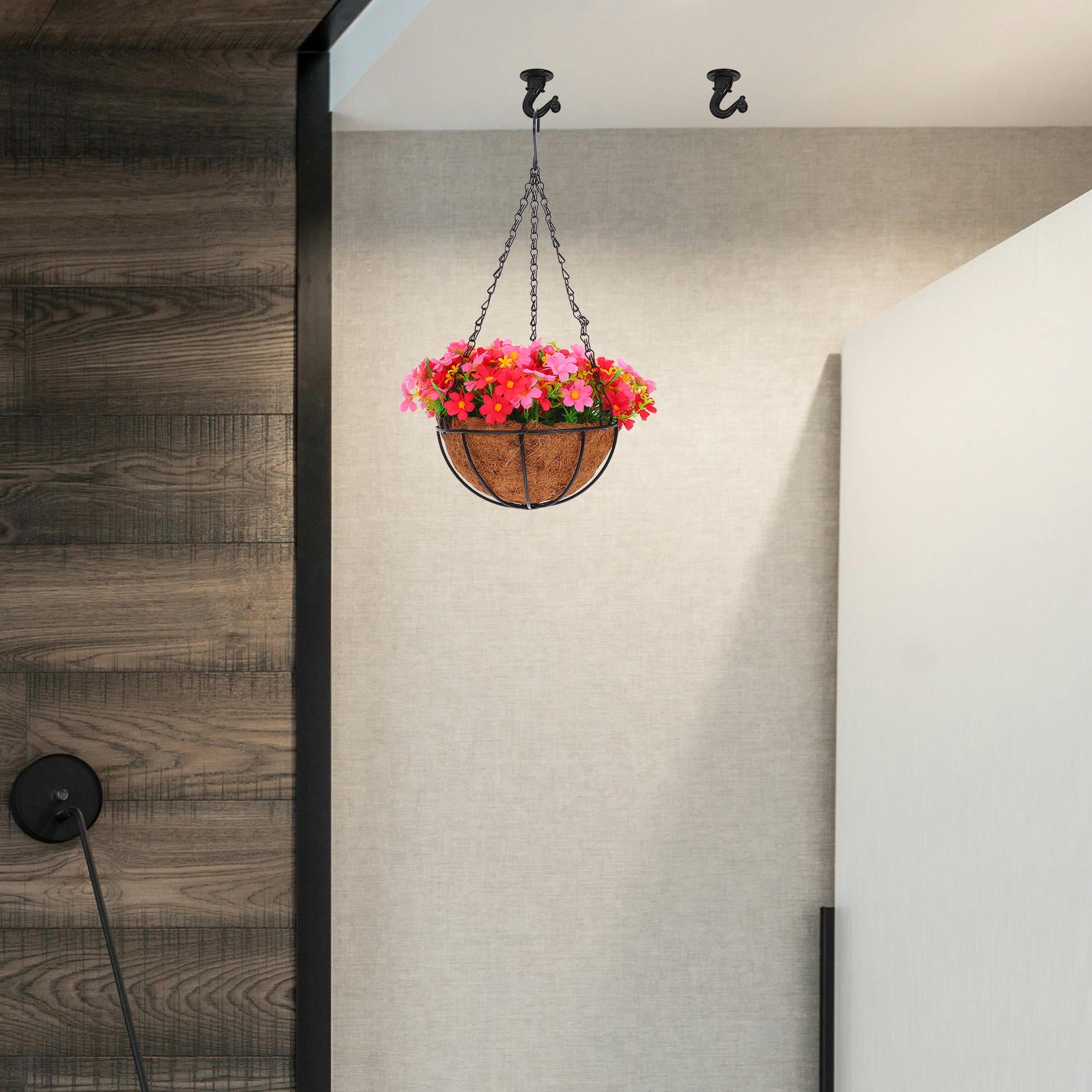 WHAMVOX 4 Sets of Ceiling Planter Hooks Wall Mount Plants Hooks Multi ...
