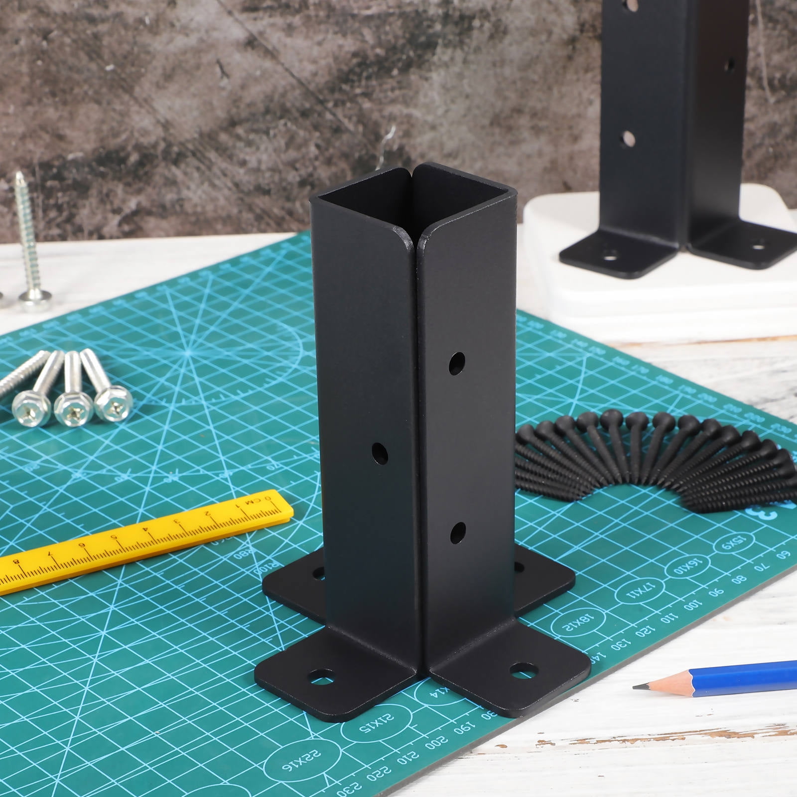 WHAMVOX 4 Sets Deck Post Base Brackets Deck Railing Brackets Post ...