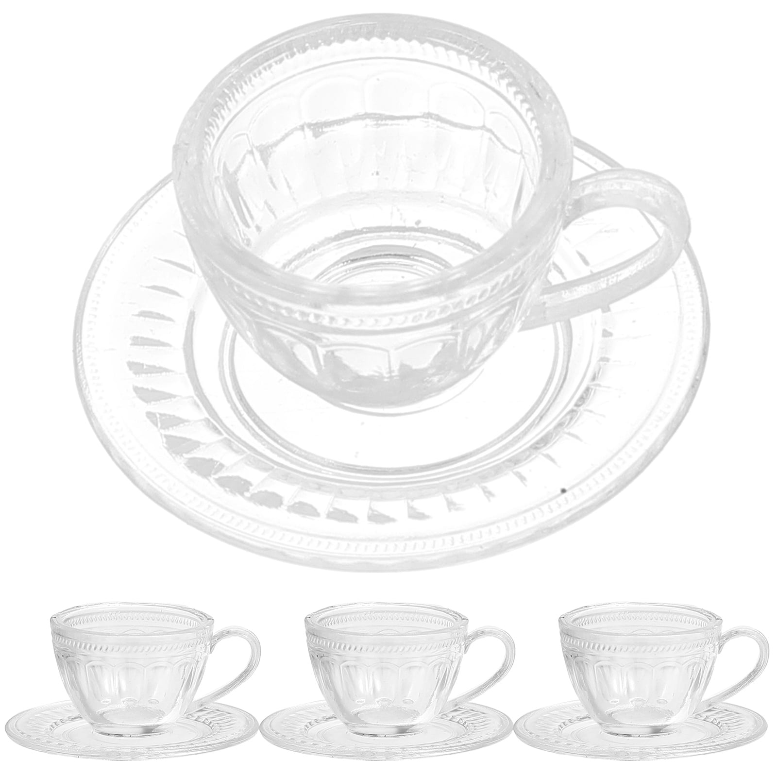 WHAMVOX Miniature Design Plastic Mini Tea Cup Set 4 Sets 1In - Walmart.com