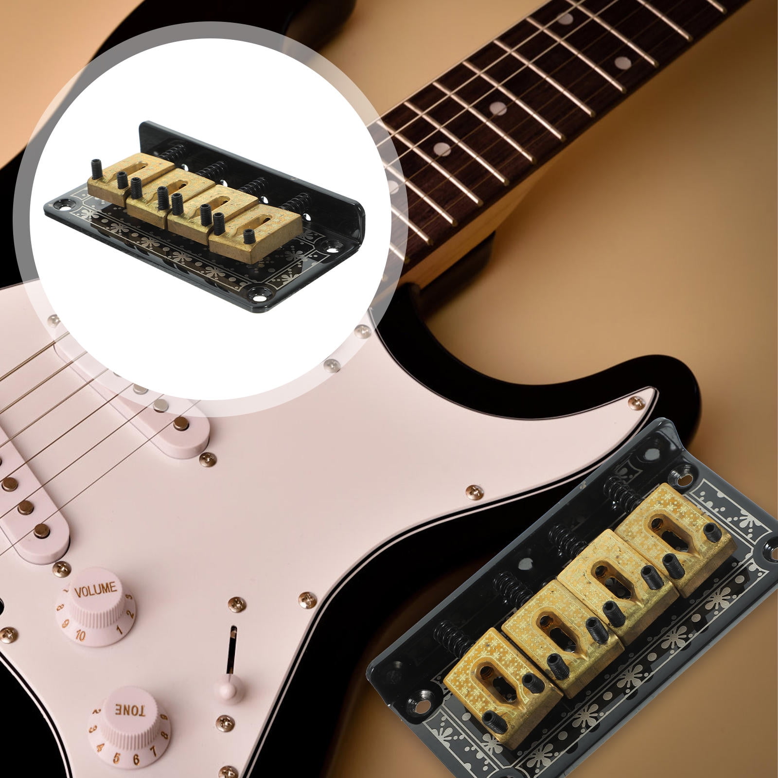 WHAMVOX 4 String Vintage Bridge Fixed Tailpiece Hard-tail Bridge Set ...