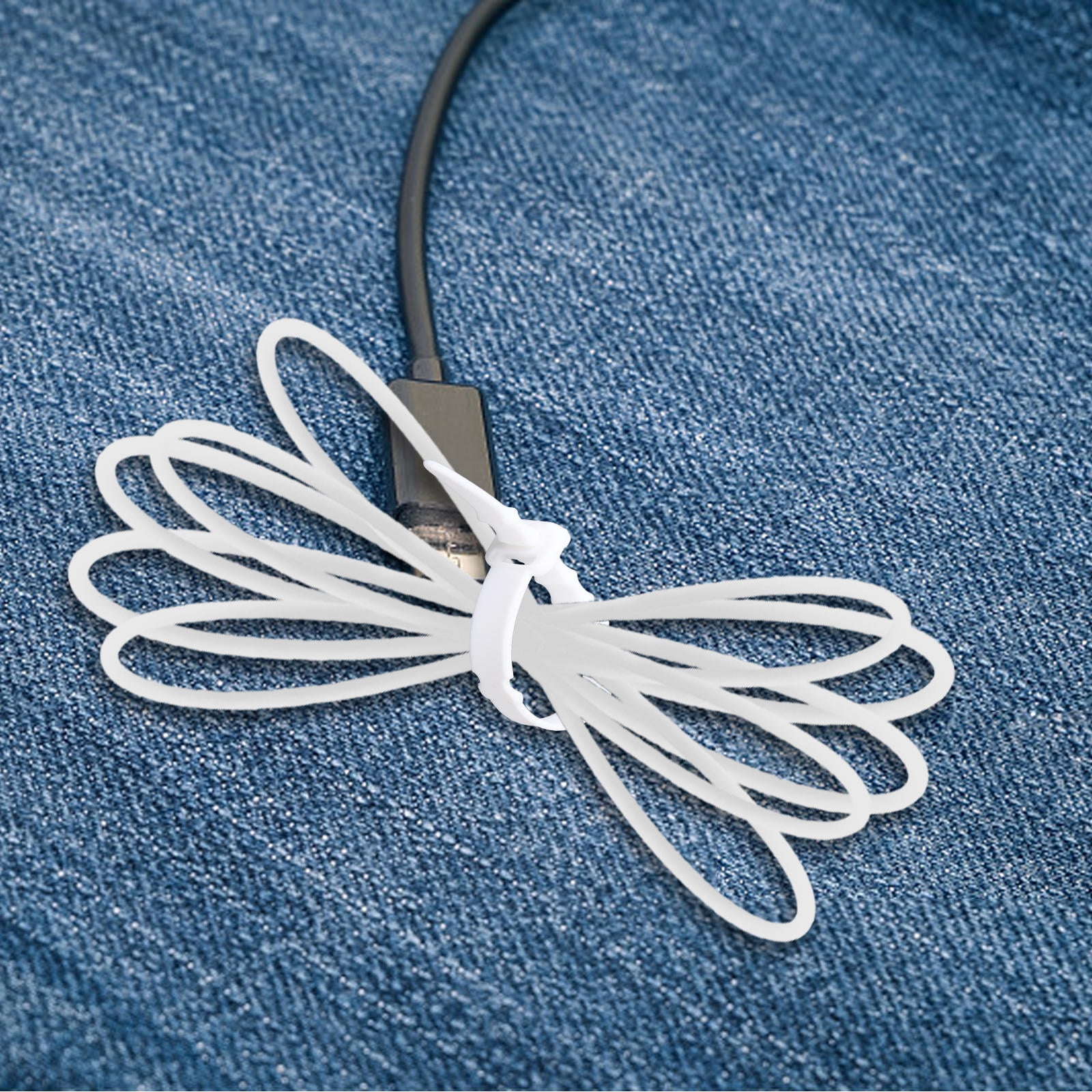 WHAMVOX 40 PCS Cable Tie Organizer Cables Holder Desk Organization ...