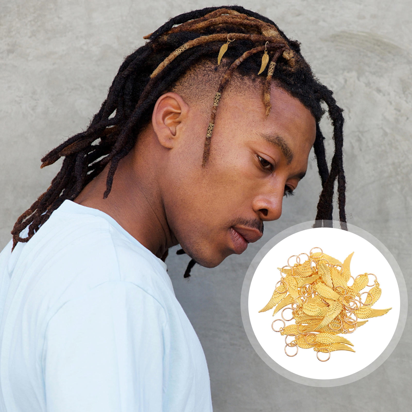 WHAMVOX 40 Pcs Hair Jewelry Rings Braid Pendant Dreadlocks Unique ...